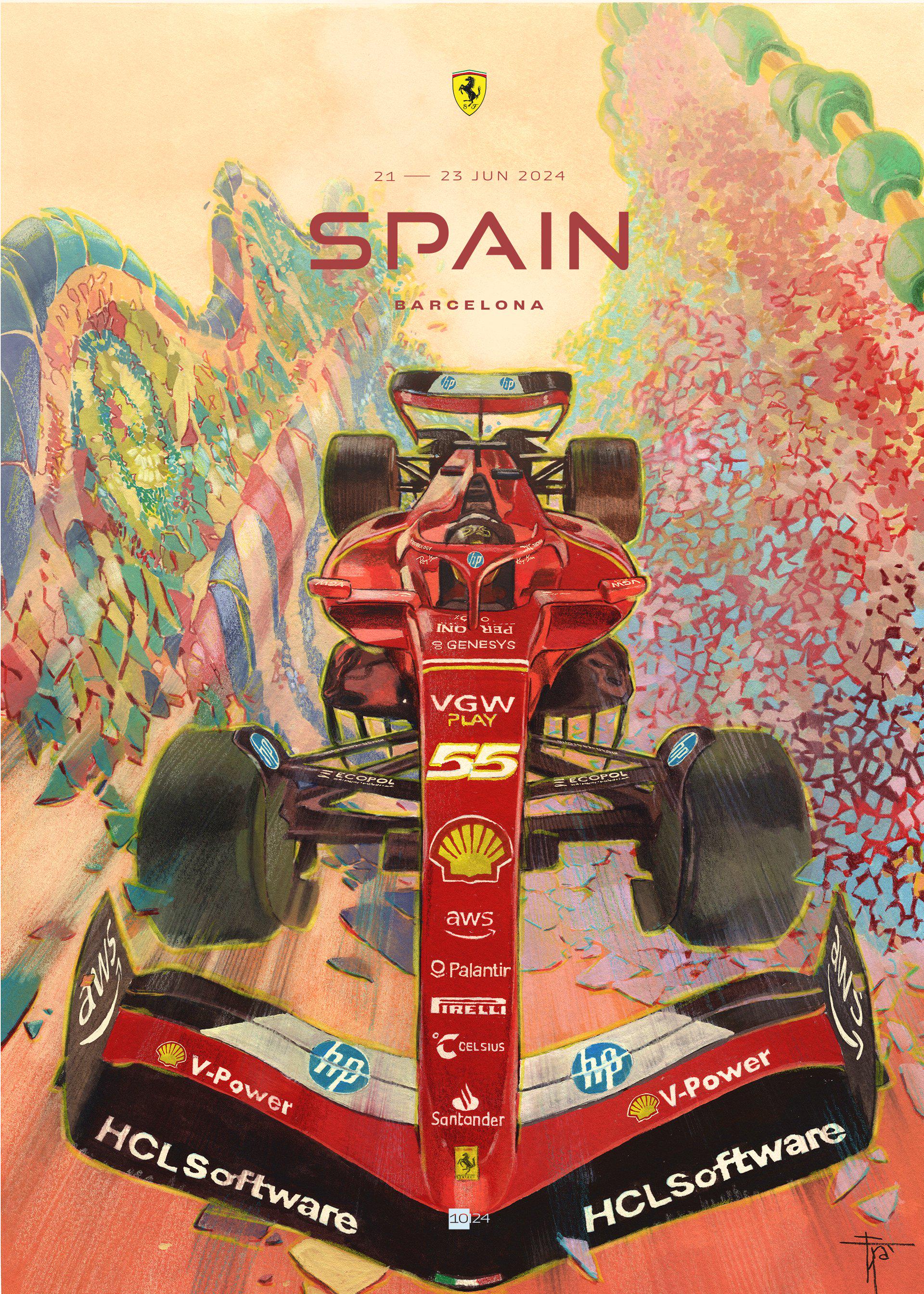 2024 Ferrari F1 Cover Art Posters - Official Grand Prix Prints
